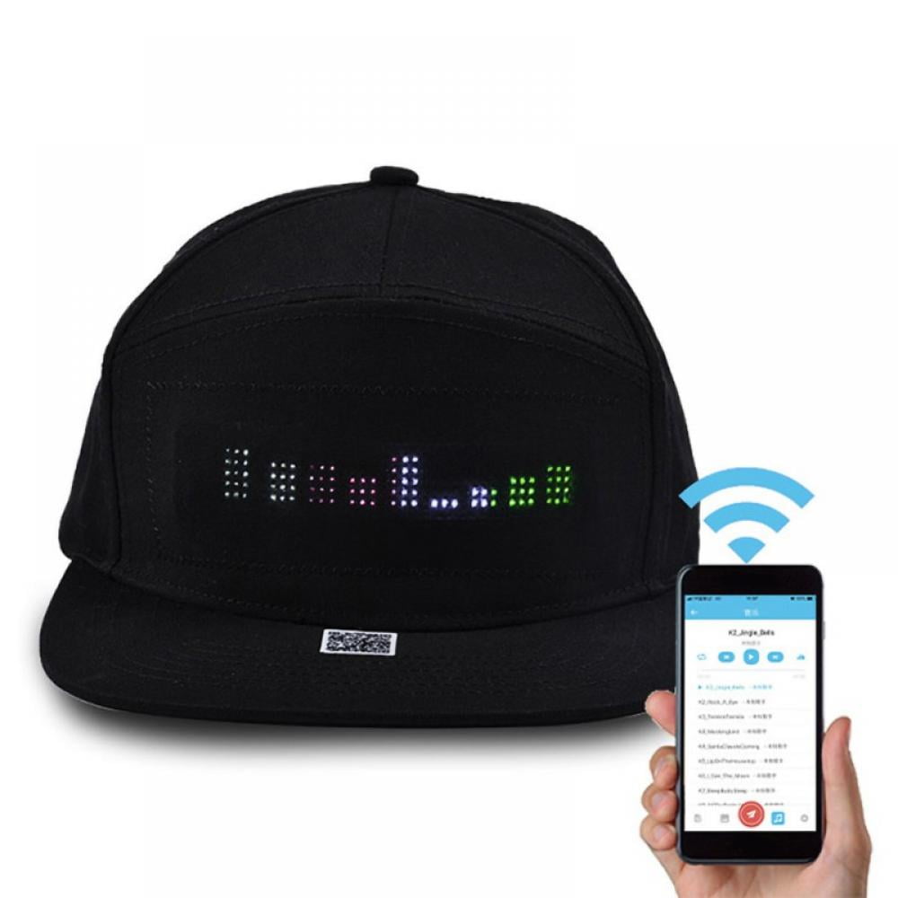 EleaEleanor LED Display Cap Smartphone App Controlled Glow DIY Edit ...