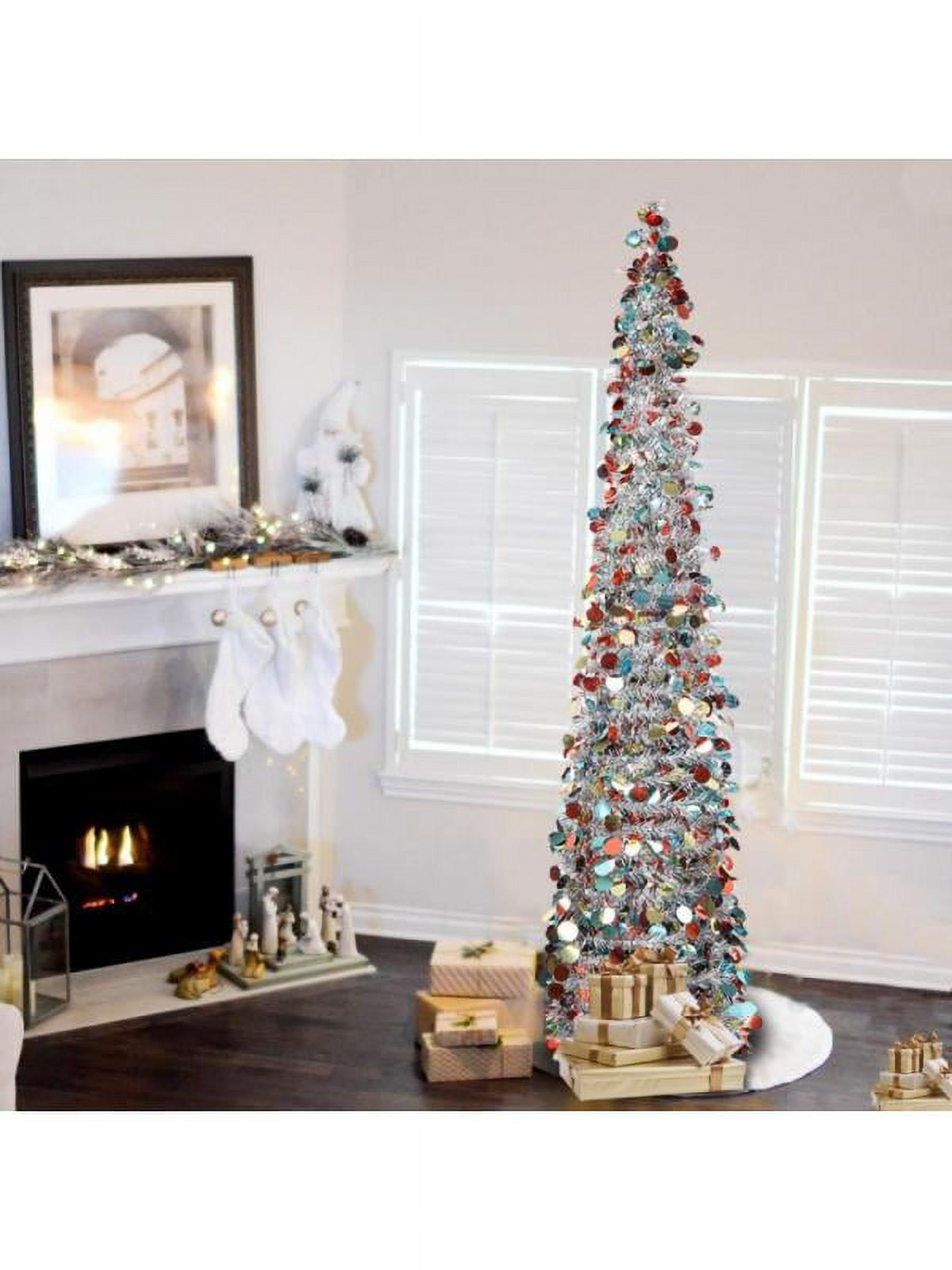 EleaEleanor Popup Collapsible Christmas Sequin Tinsel Artificial ...