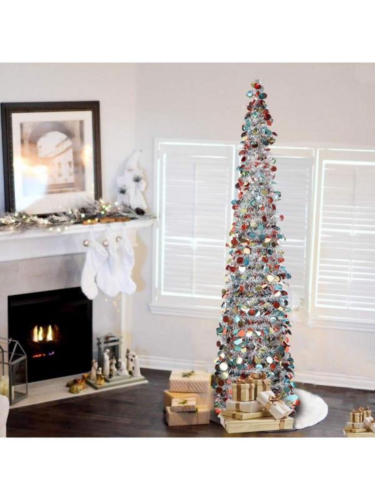 EleaEleanor Popup Collapsible Christmas Sequin Tinsel Artificial ...