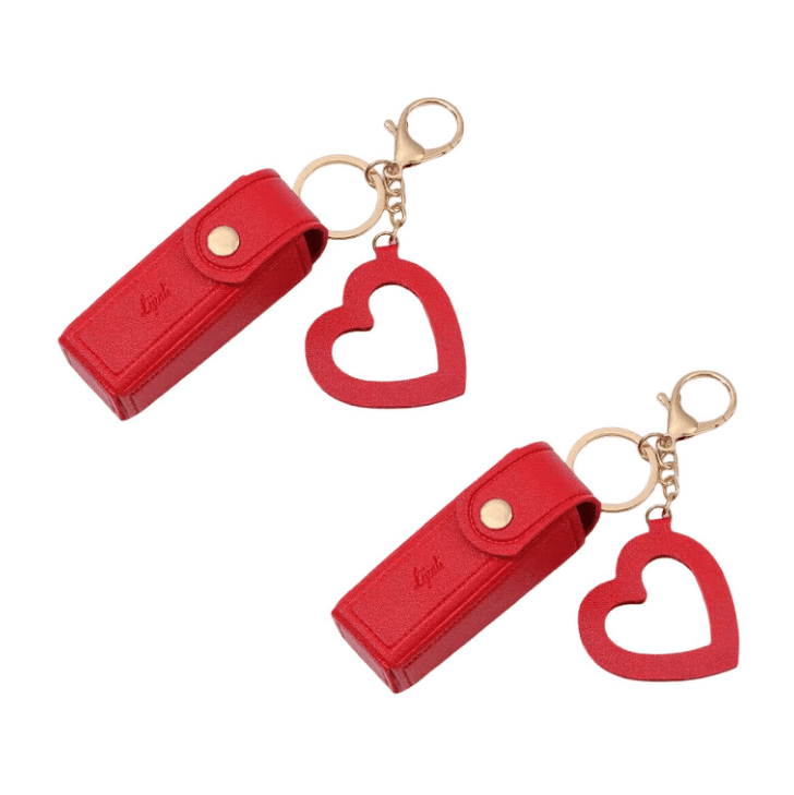 Elean 2PCS Mirror and Lip Oil 2-in-1 Keychain, Portable Small Chapstick ...