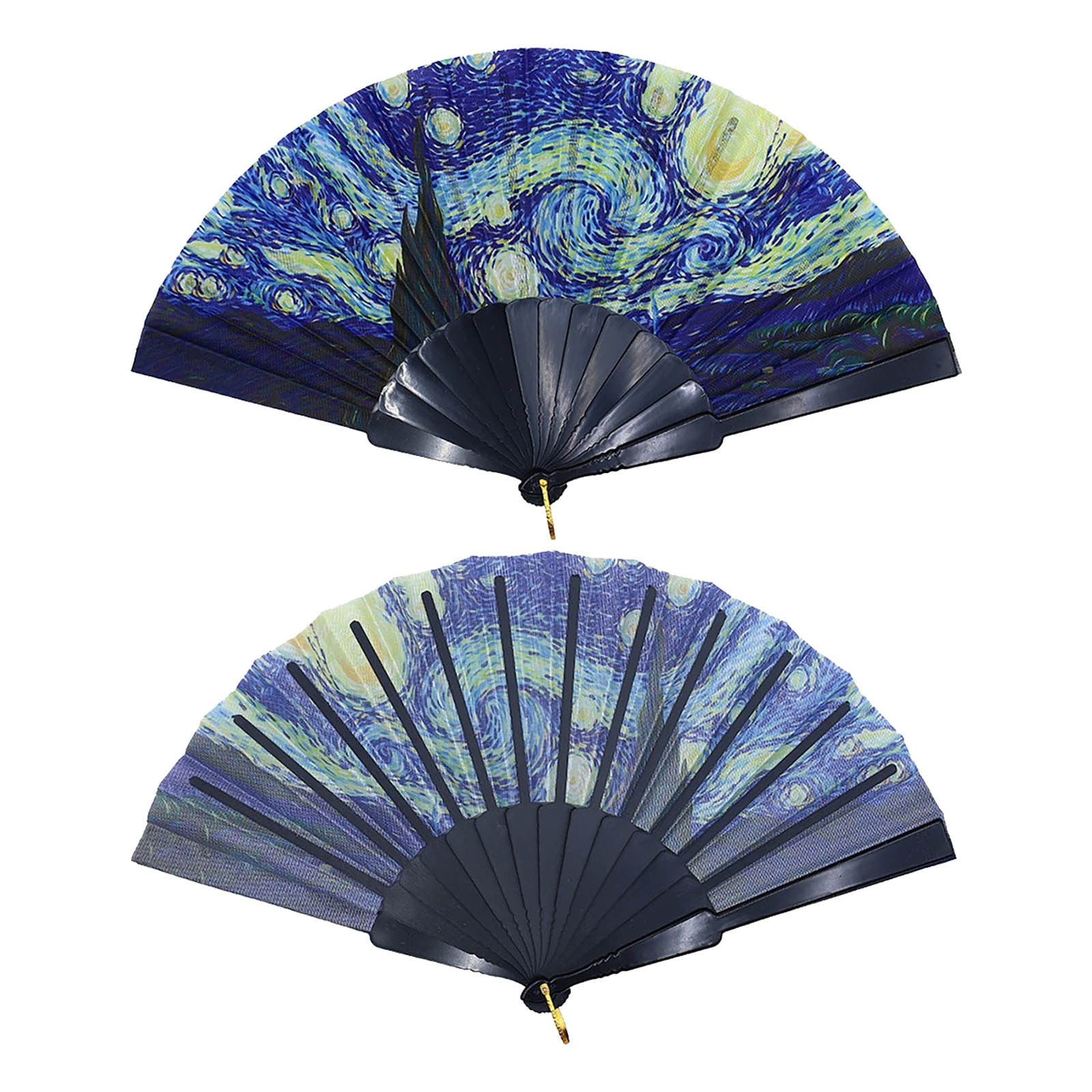Elean Folding Hand Rave Fan for Women Men, Chinease Japanese ABS and Nylon Cloth Handheld Fans ...