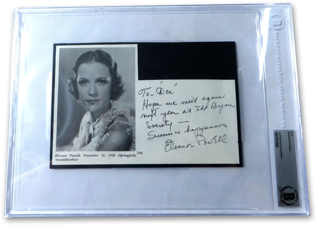 Eleanor Powell Signed Autograph Cut Signature Dancer Actress BAS ...