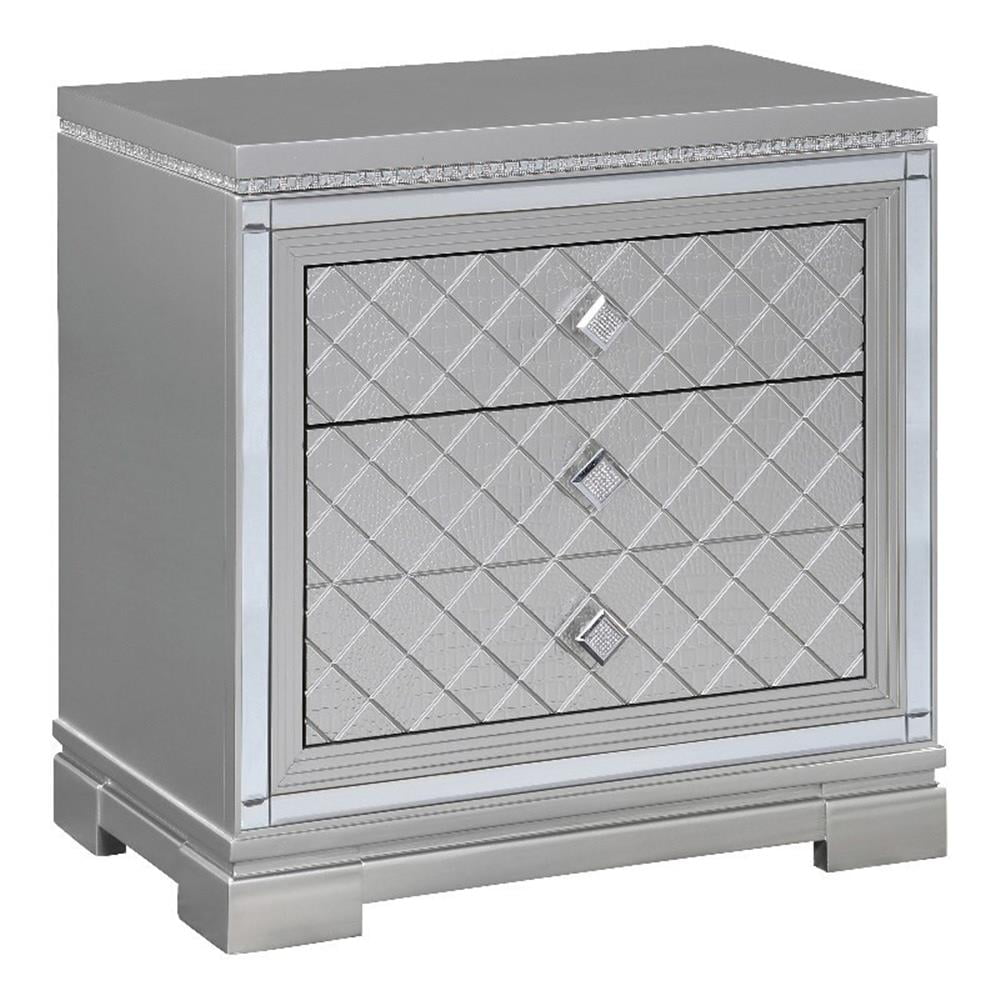 Eleanor Rectangular 2-drawer Nightstand Metallic - Walmart.com