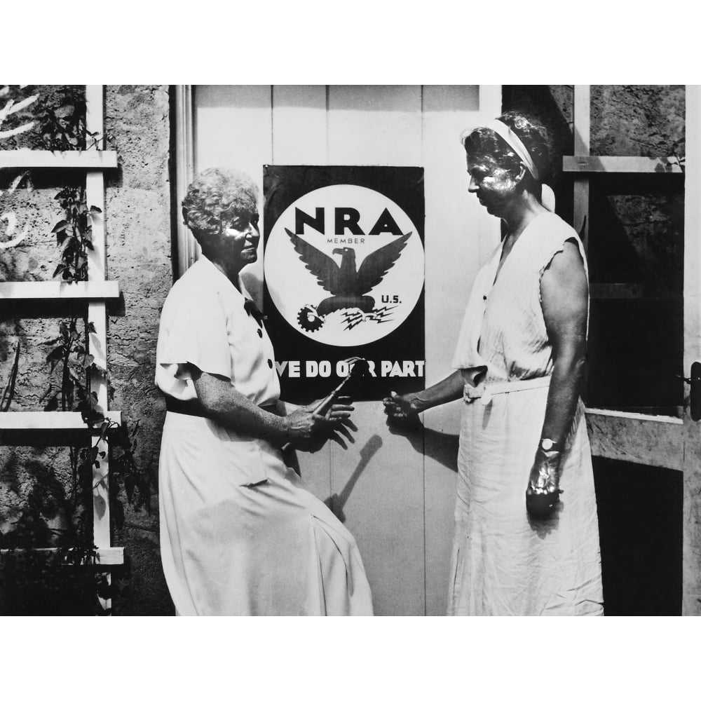 Eleanor Roosevelt And Nancy Cook With A Nra Poster At Val-Kill In Hyde ...