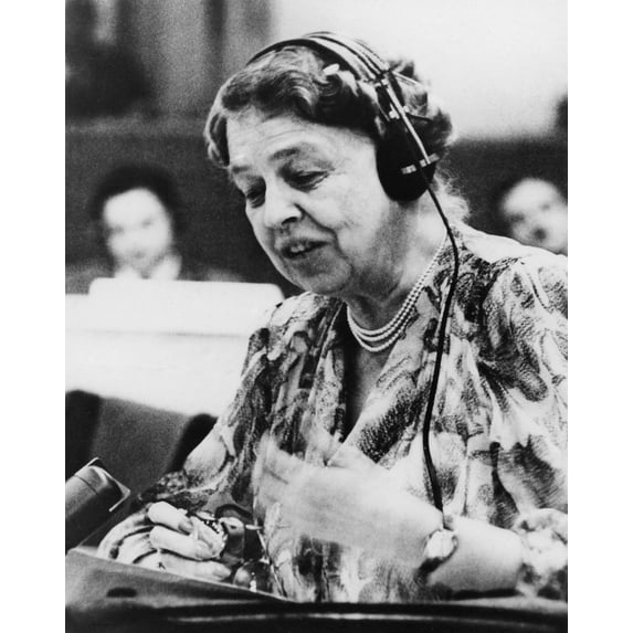 Eleanor Roosevelt Attending A United Nations Session In 1946. She Was ...
