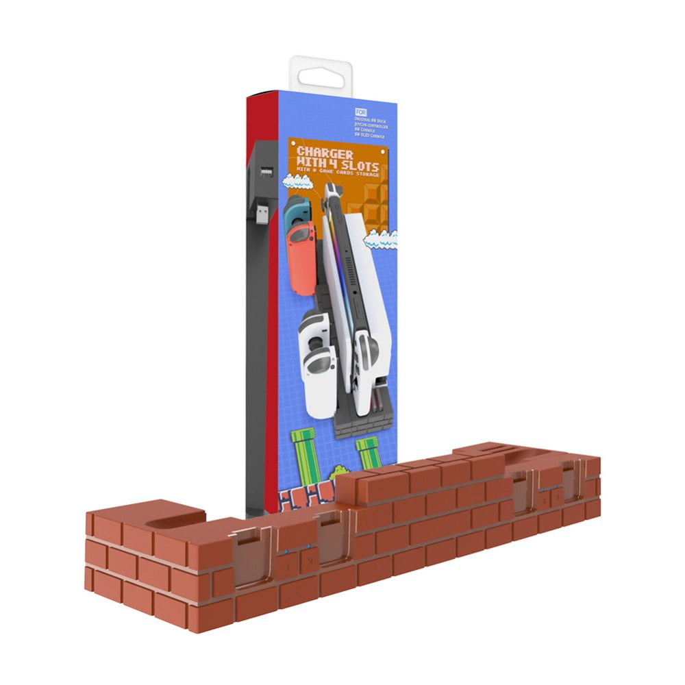 Eleanos 4 Ports Charging Dock Stand Station Cradle with 8 Game Storage ...