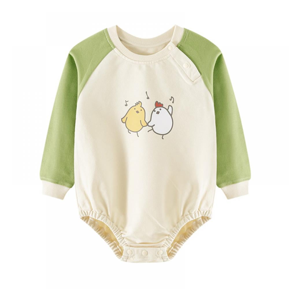 Eleanos Baby Girl Short-Sleeved Round Neck Jumpsuit Cartoon Printed ...