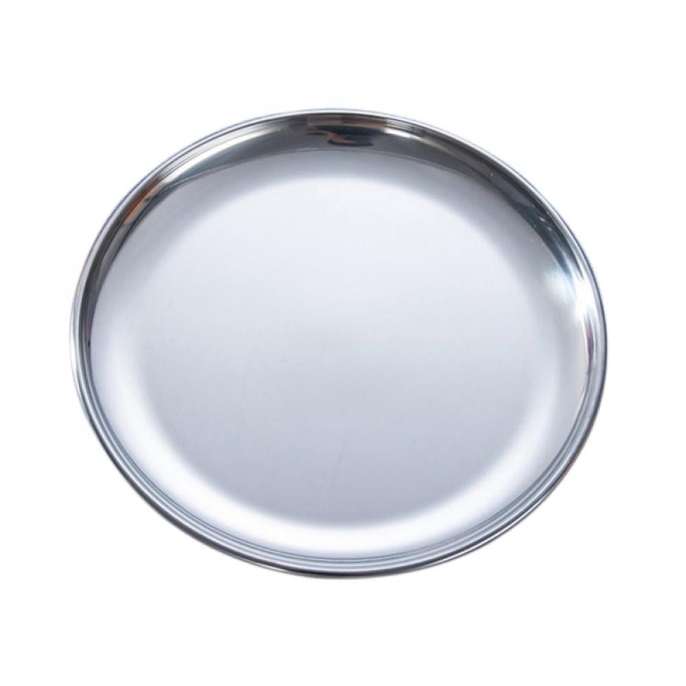 Eleanos Metal Round Tray Stainless Steel Snack Fruit Tray Cosmetics ...