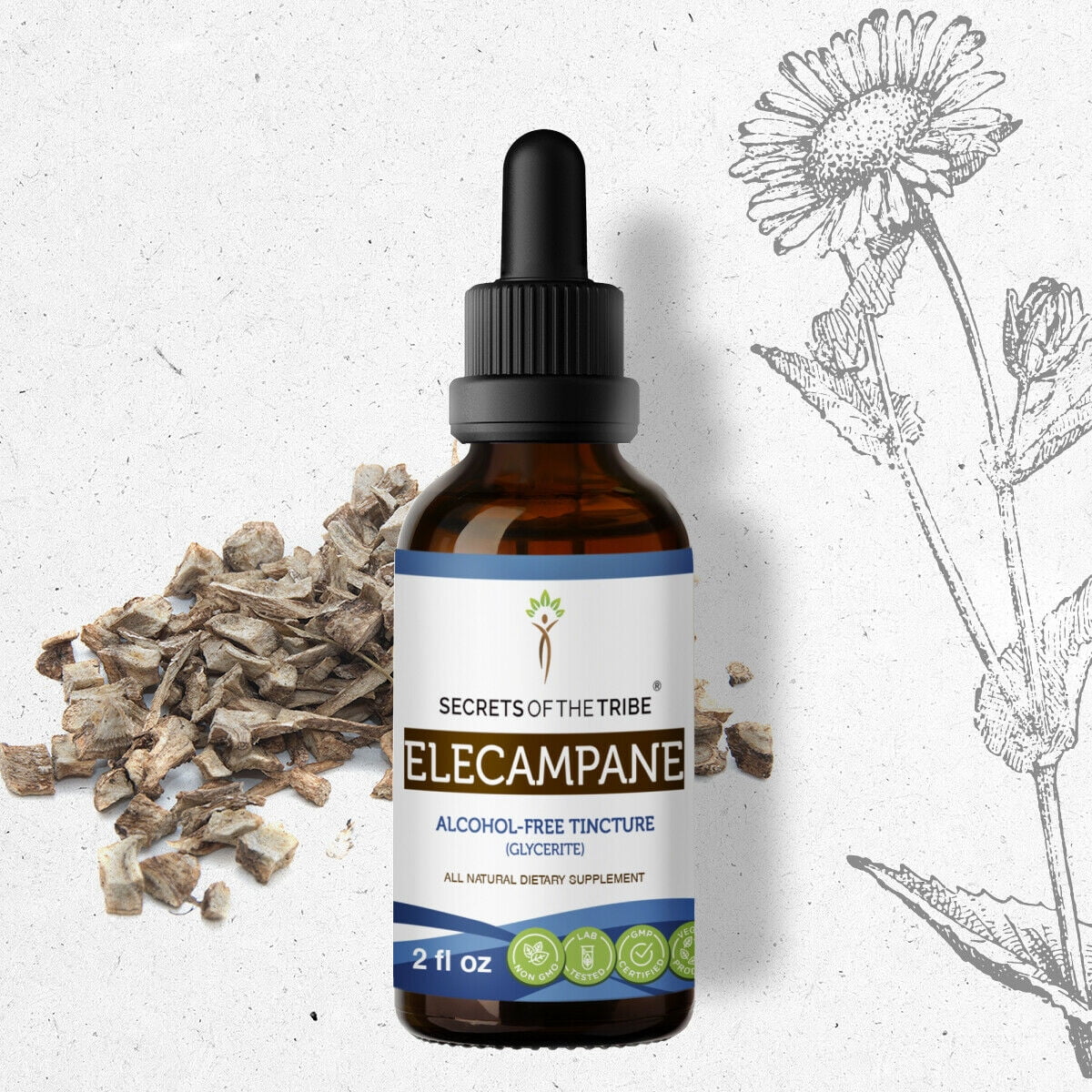 Elecampane Tincture Alcohol-FREE Extract, Elecampane (Inula Helenium ...