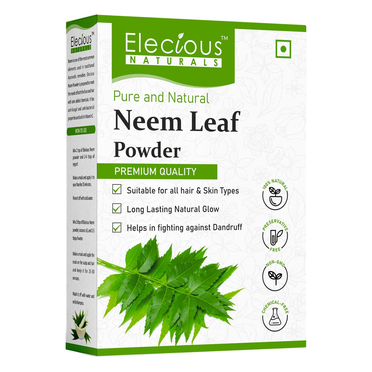 Elecious 100% Natural Neem Powder Ideal For Face Pack And Hair (200 ...
