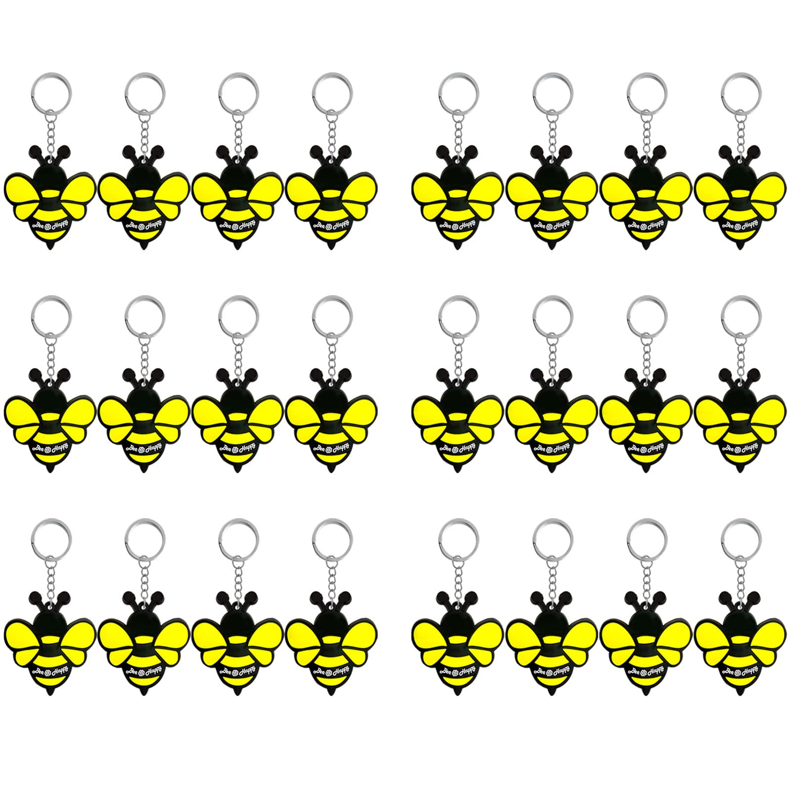 Elecrainbow 24 Pack Cute MMF7 Keyring Packs Party Favor for Honey Bee ...