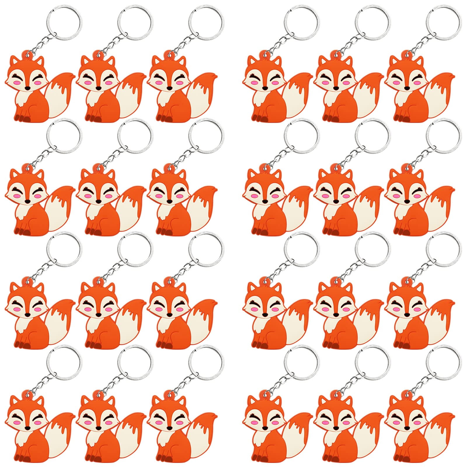 Elecrainbow 24 Pack Fox SSF20 Keyring Pack Party Favor for Woodland ...