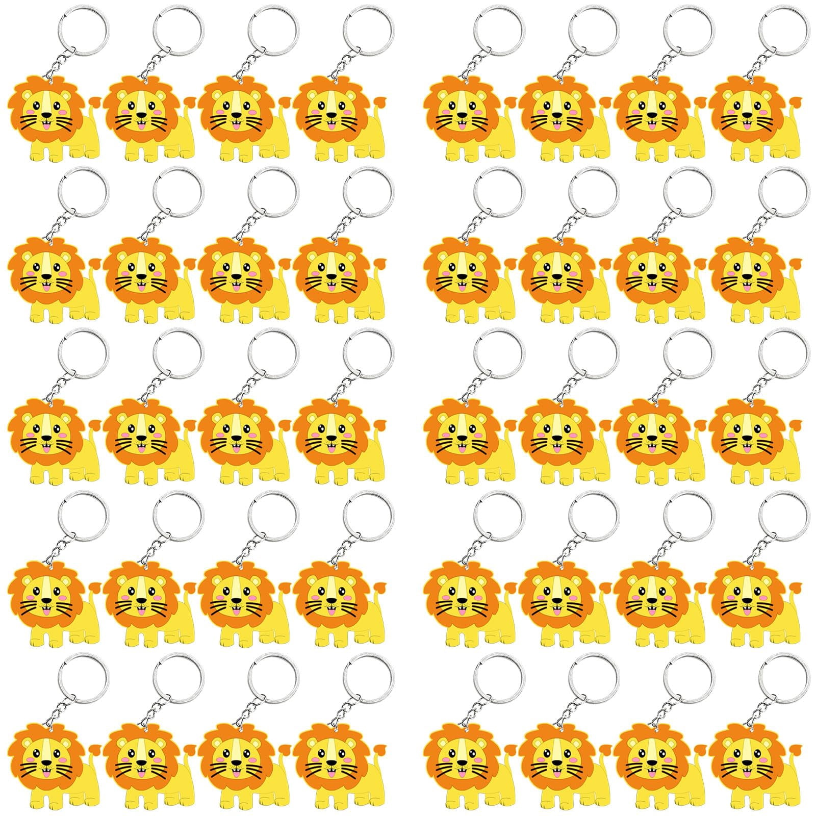 Elecrainbow 40 Pack Lion KEF16 Keyring Pack Party Favor for Safari ...