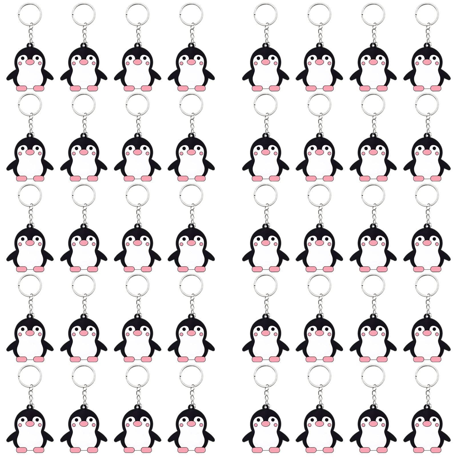 Elecrainbow 40 Pack Penguin Keyring Pack Party Favor for Penguin Lover ...