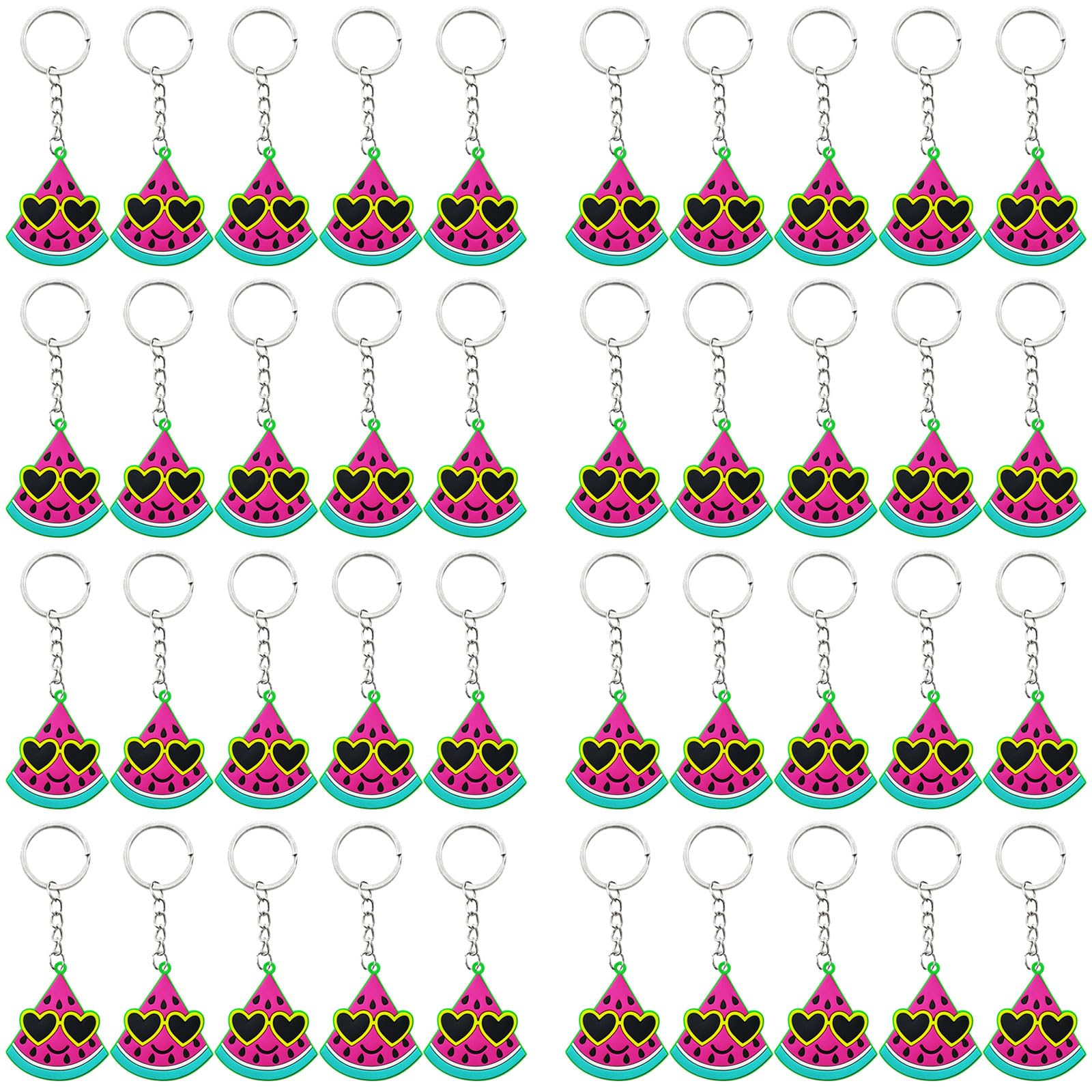 Elecrainbow 40 Pack Watermelon Keyring Pack Party Favor for Watermelon ...