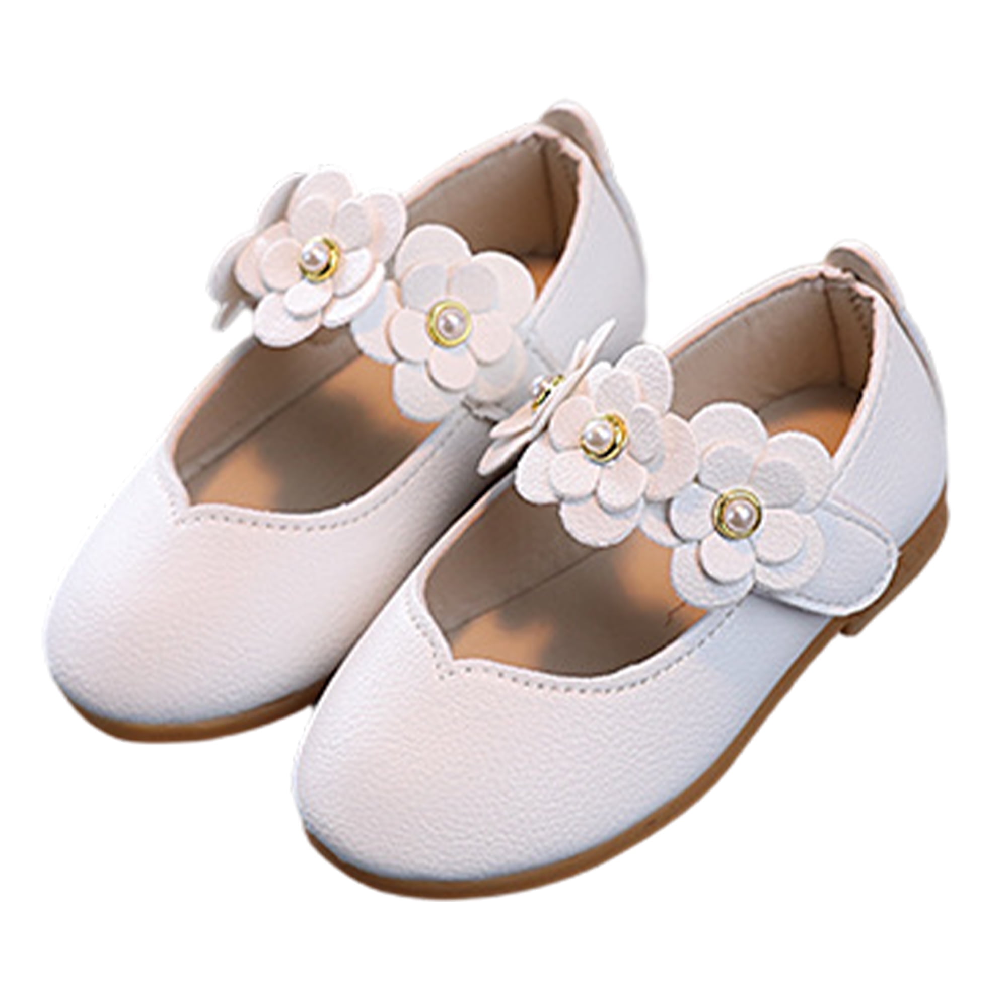 Elecsop Toddler Little Big Girls Dress Shoes, Comfortable Floral Mary ...