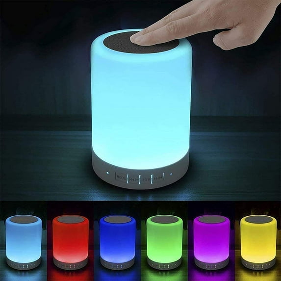 Elecstars Touch Bedside Lamp - with Bluetooth Speaker, Dimmable Color ...