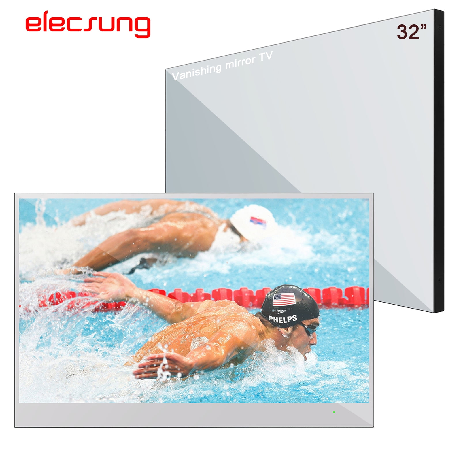 Elecsung 32" Big Screen Smart Android Mirror LED TV, Waterproof, Wifi ...