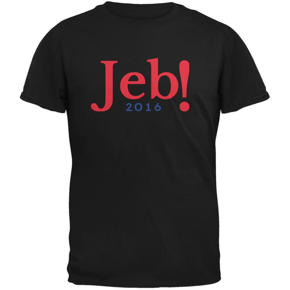 Election 2016 Jeb Bush Jeb! 2016 Black Adult T-Shirt - 4X-Large ...