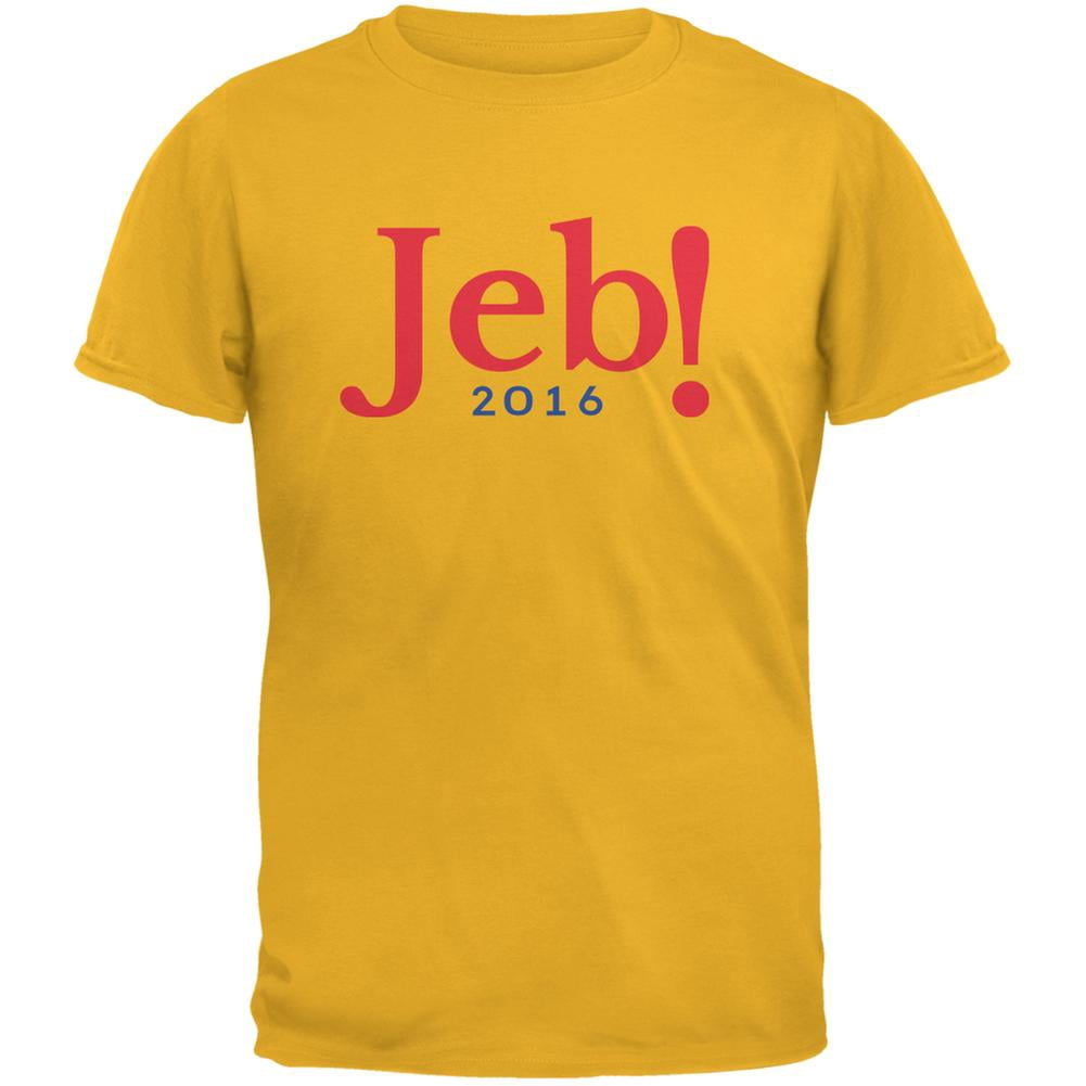 Election 2016 Jeb Bush Jeb! 2016 Gold Adult T-Shirt - 2X-Large ...