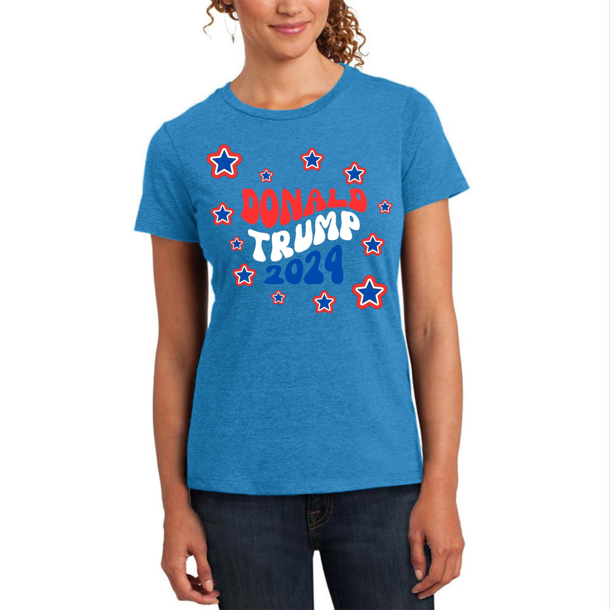 Election 2024 Donald Trump Patriotic Groovy Stars Juniors T Shirt ...
