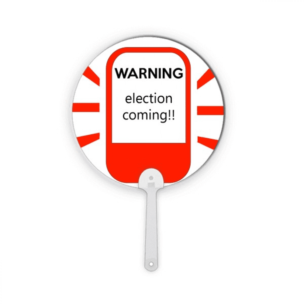 Election Closing Alert Red Alarm Plastic Round Handheld Fan Decorations ...