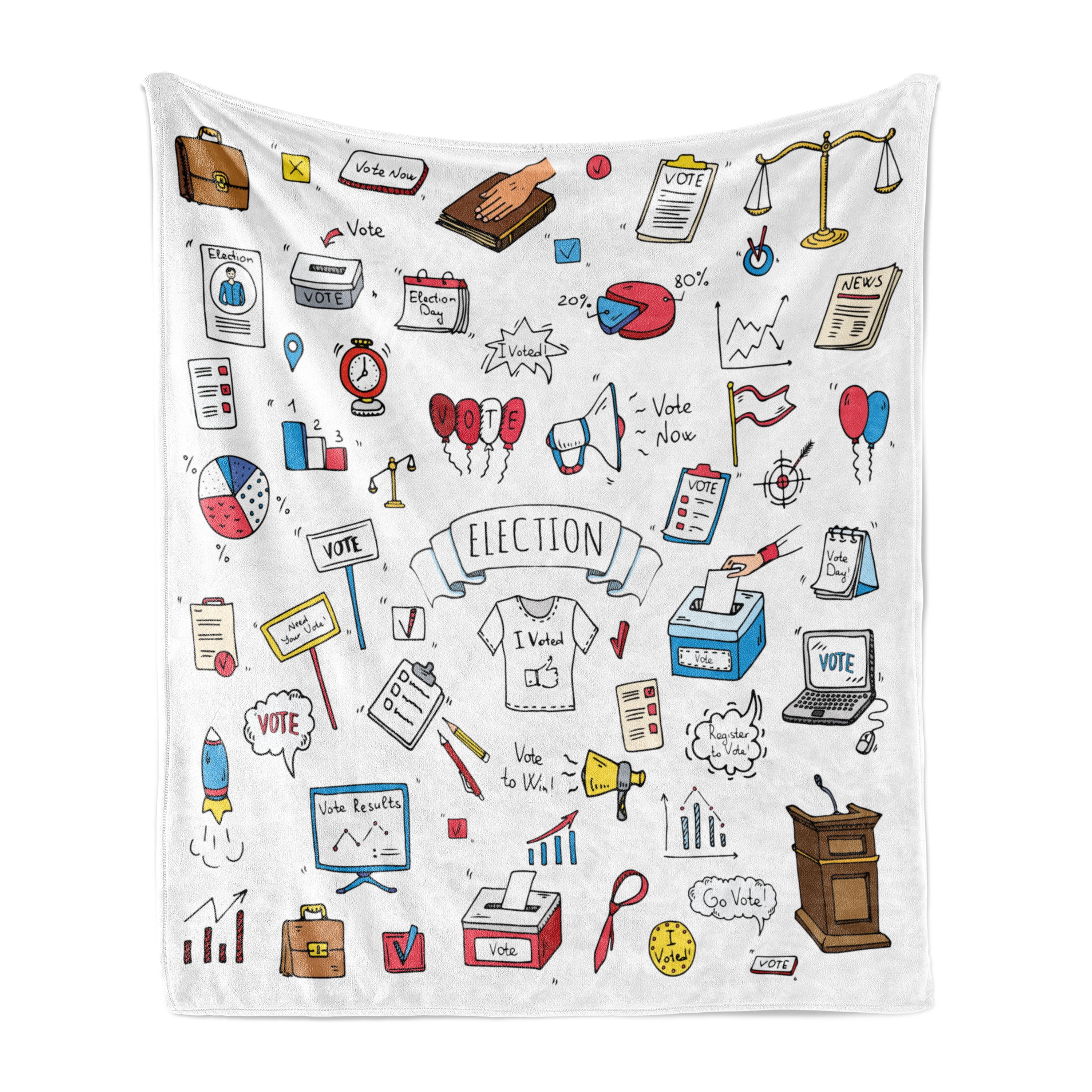 Election Soft Flannel Fleece Throw Blanket, Voting and Election Theme ...
