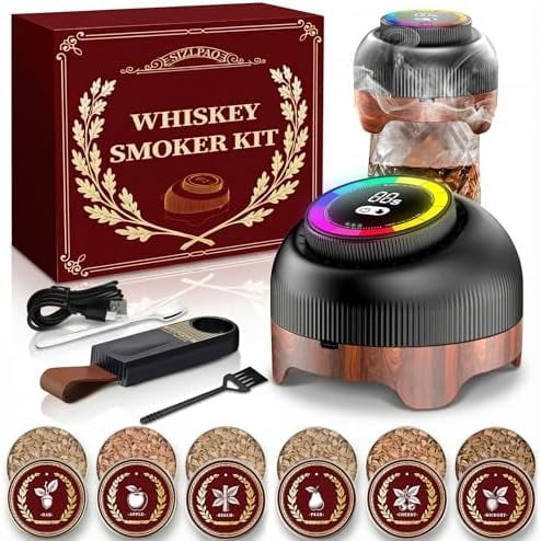 Electric Whiskey Smoker Kit with Adjustable 60-Second Smoke Control ...