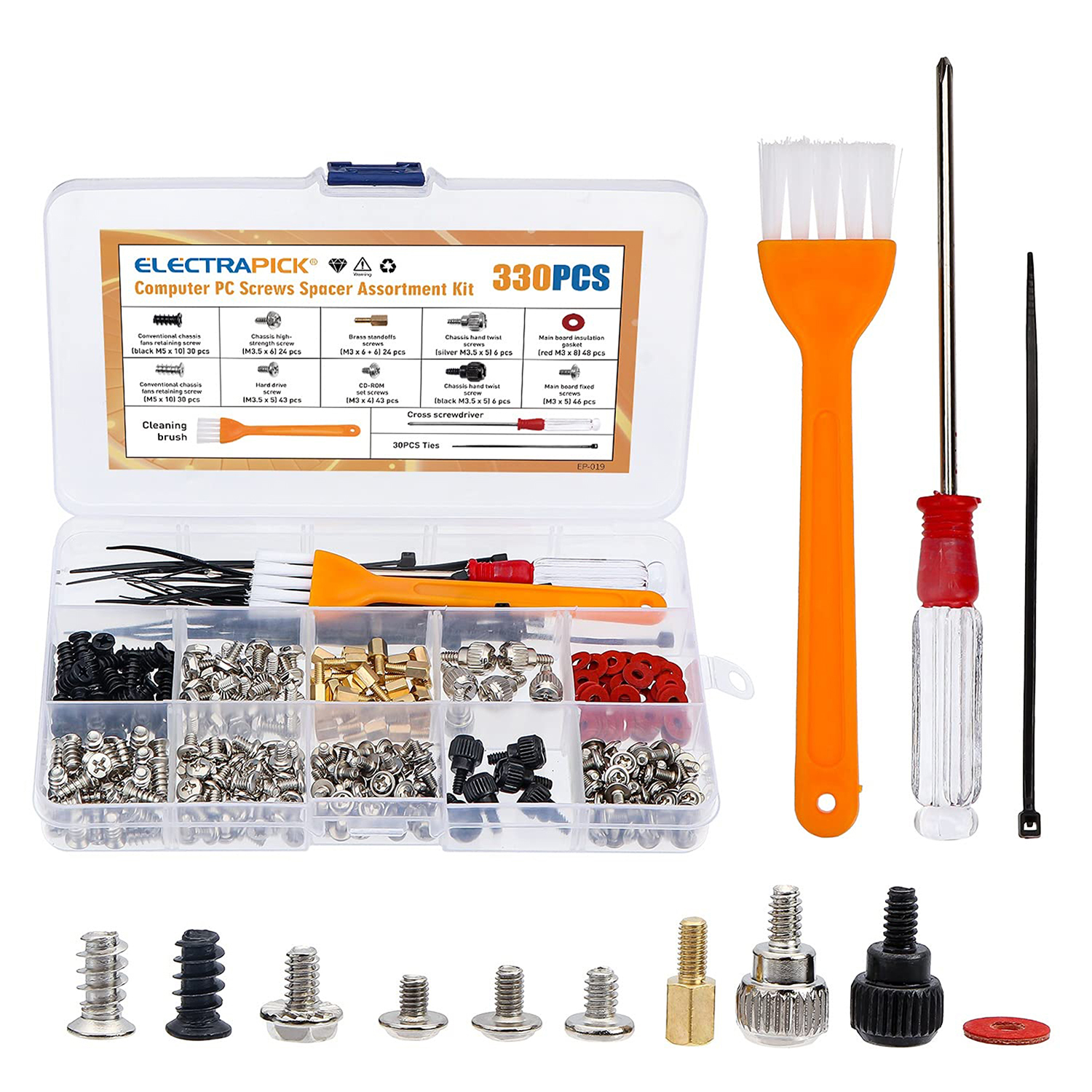 Electrapick 330Pcs Computer Screws Assortment Kit, Motherboard Screws ...