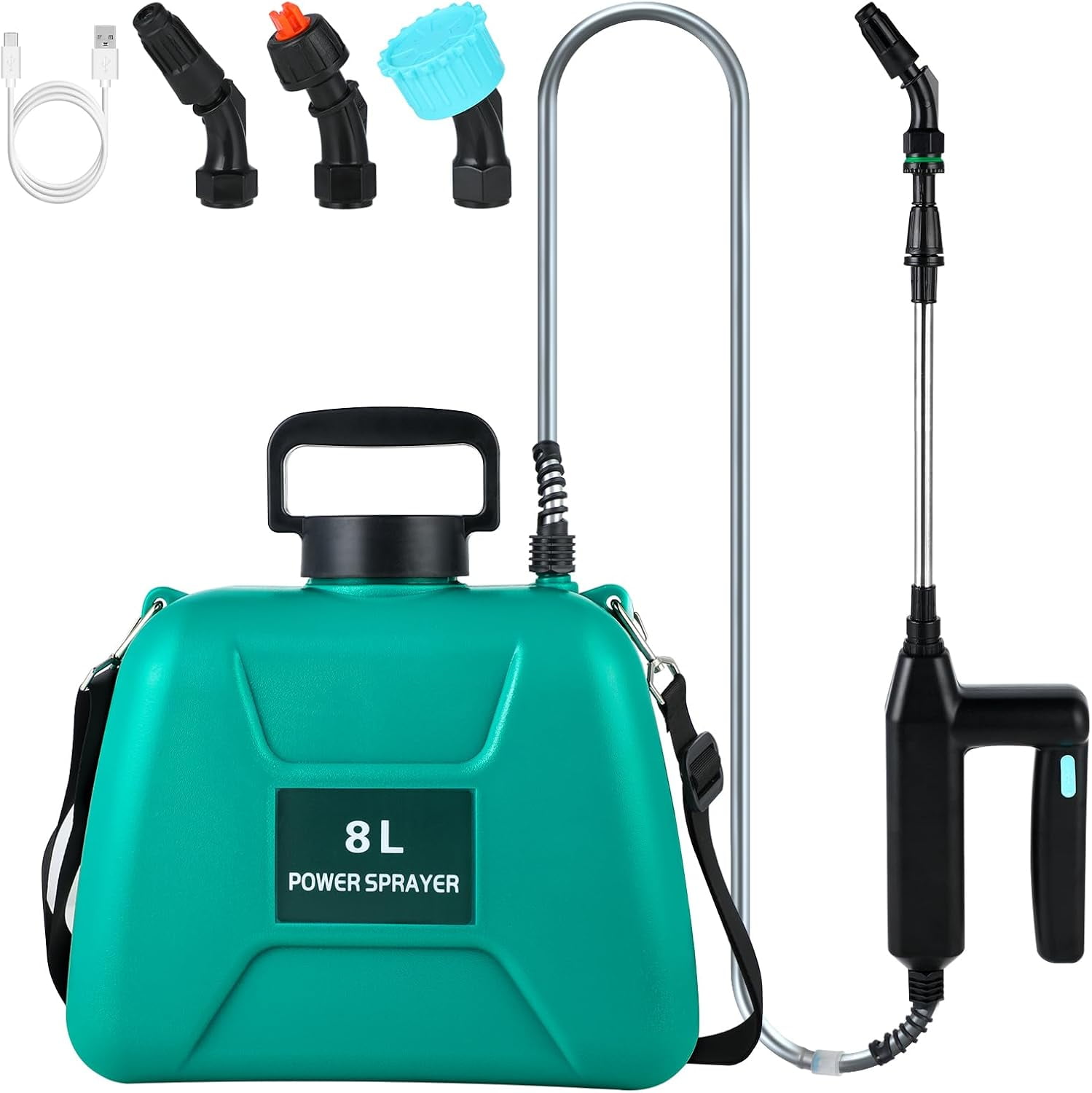 Electric 2 Gallon Garden Sprayer: Battery Operated Weed Sprayer with 3 ...