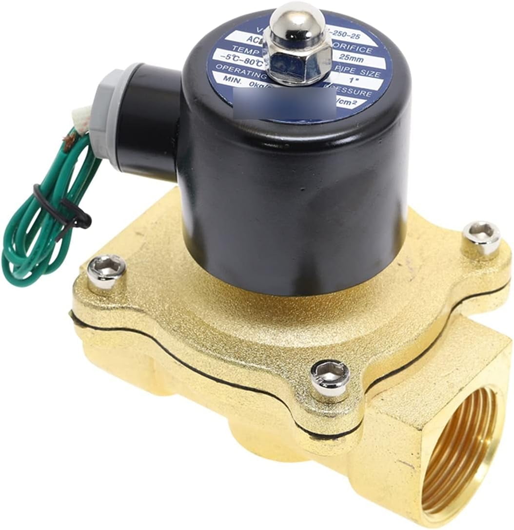 Electric 2W Solenoid Valve Brass Pneumatic Valve Normally Closed for Water/Oil/Gas 1/8'' 1/4'' 1 ...