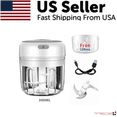 Electric 300ML Garlic Press Chopper Chili Onion Fruits Meat Mincer ...