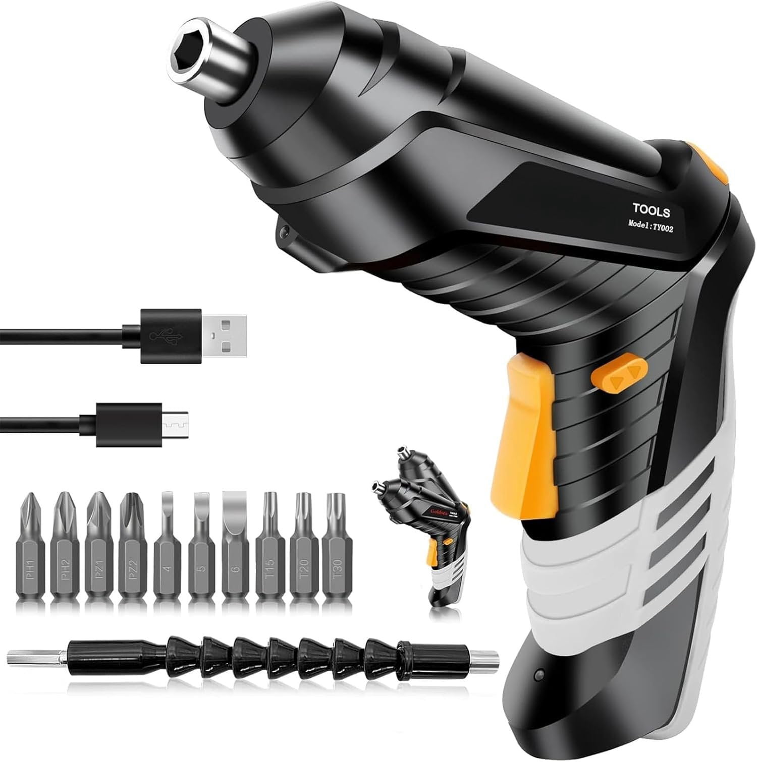 Electric 4.2V Cordless 3.5N.m 1500mAh Type-C 10 count Bits 1/4" Hex ...