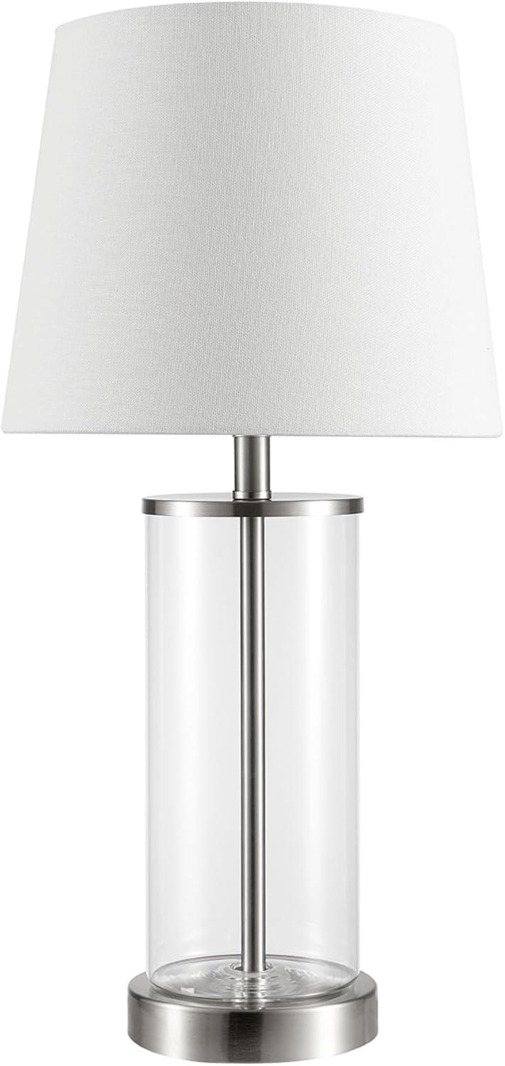 Electric 67155 Maya 21" Fillable Table Lamp, Clear Glass and Steel Base ...
