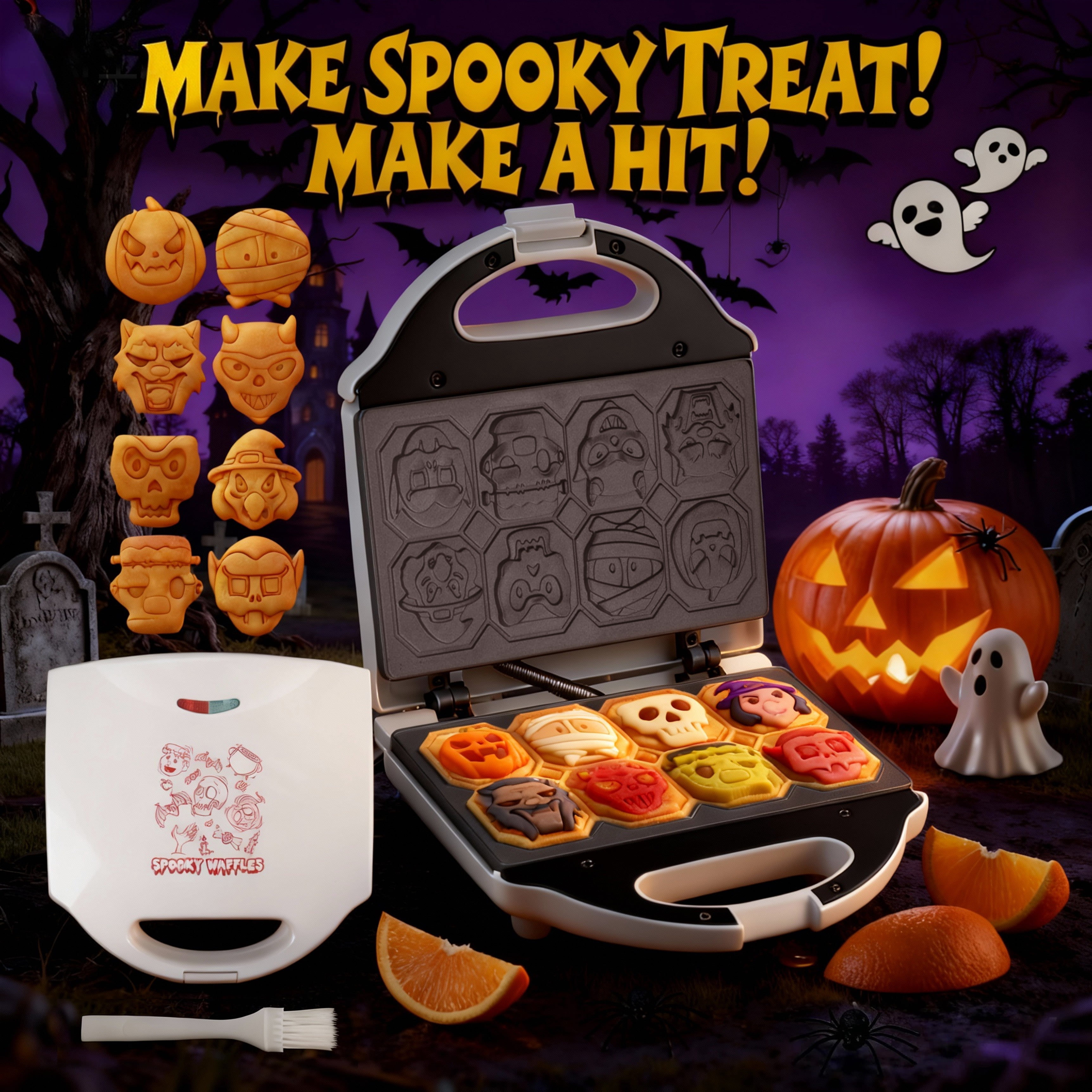 Electric 8 Different Shaped Dinos Waffle Maker, Dinosaur Pattern ...