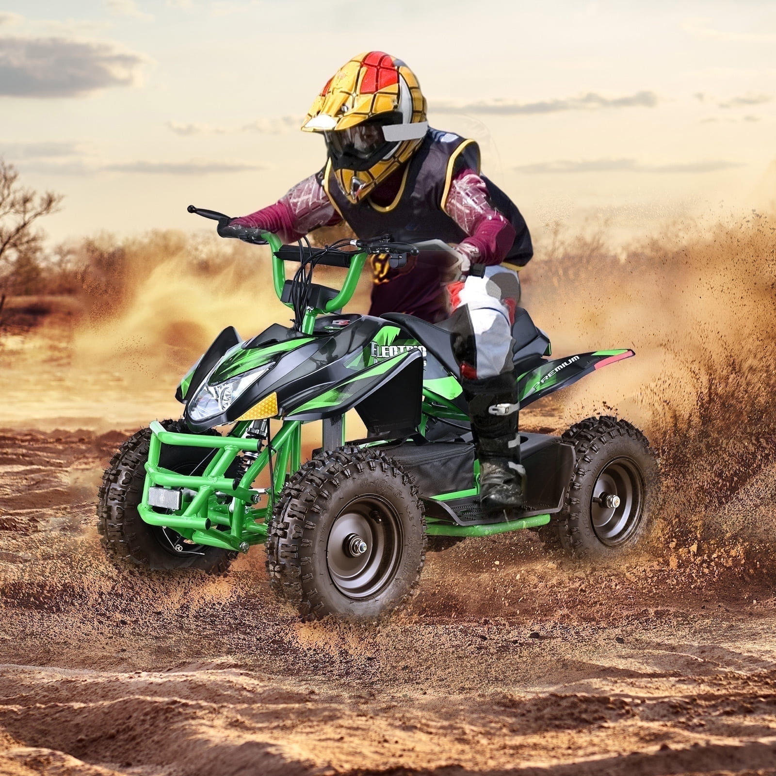 Electric ATV,Dirt Quad 4 Wheelers Vehicle 36V 500W 12-15MPH Adjustable ...