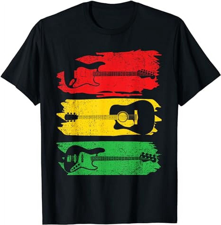 Electric Acoustic Bass Guitar Black History BLM Guitarist T-Shirt - Walmart.com