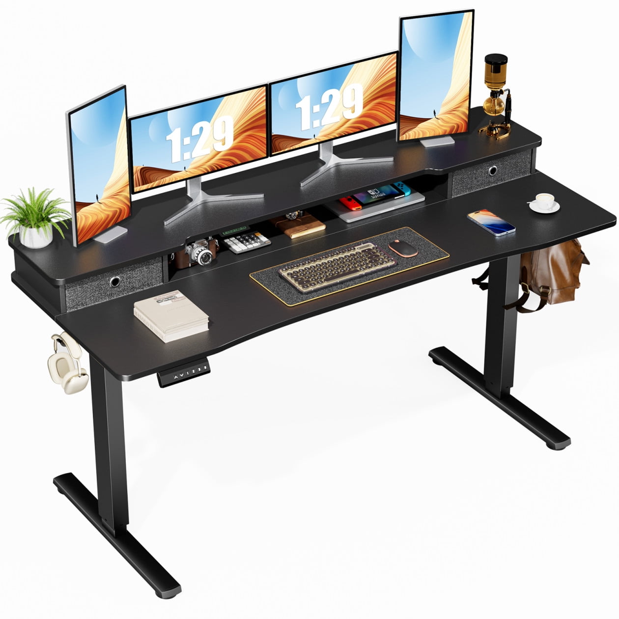 Electric Adjustable Height Stand Up Standing Desk , Modern Standing ...