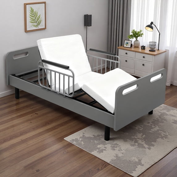 Electric Adjustable Hospital Bed for Home Use with Wired Remote Control ...