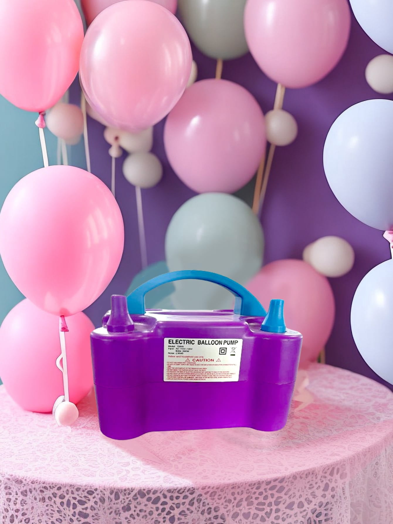 Electric Air Balloon Pump, Portable Dual Nozzle Electric Balloon ...