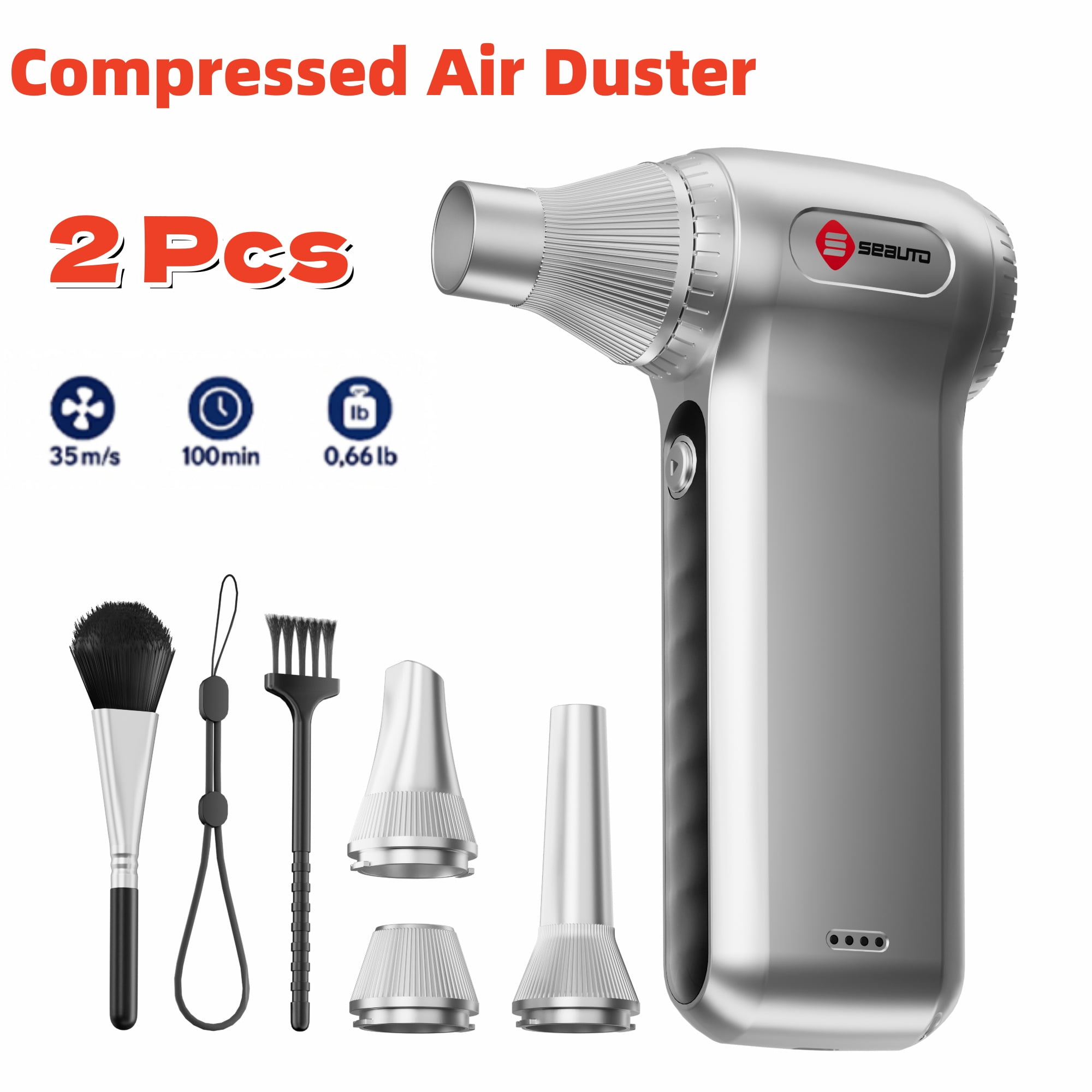 Electric Air Duster, 130,000 RPM Compressed Air Duster with 3-Speed ...