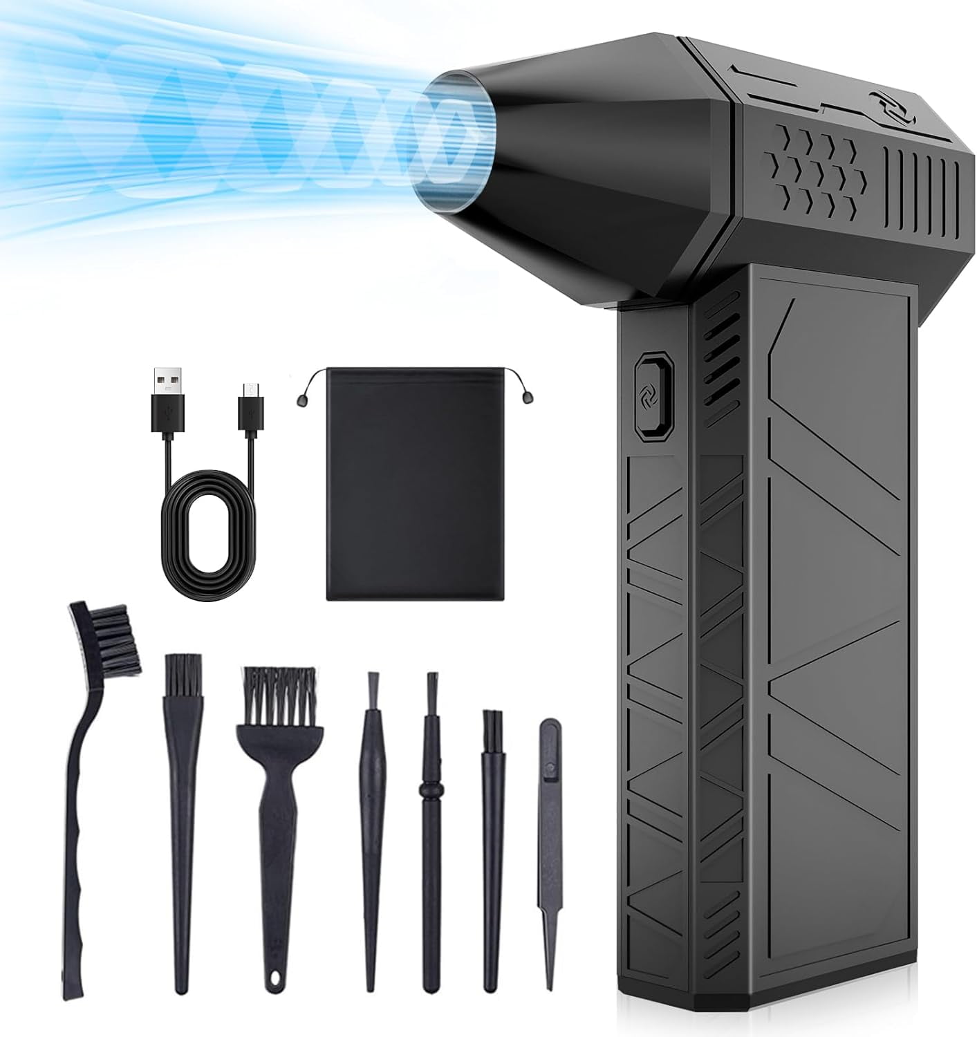 Electric Air Duster, 3 Gear Adjustable Mini Jet Blower 130000RPM ...