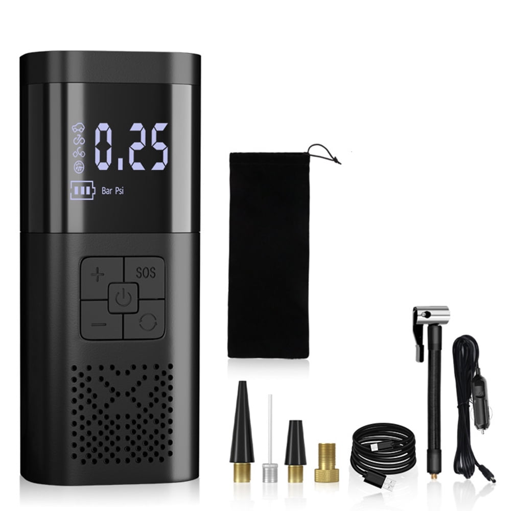Electric Air Pump with 6000 mAh Battery, 150 PSI Portable Bicycle Pump ...