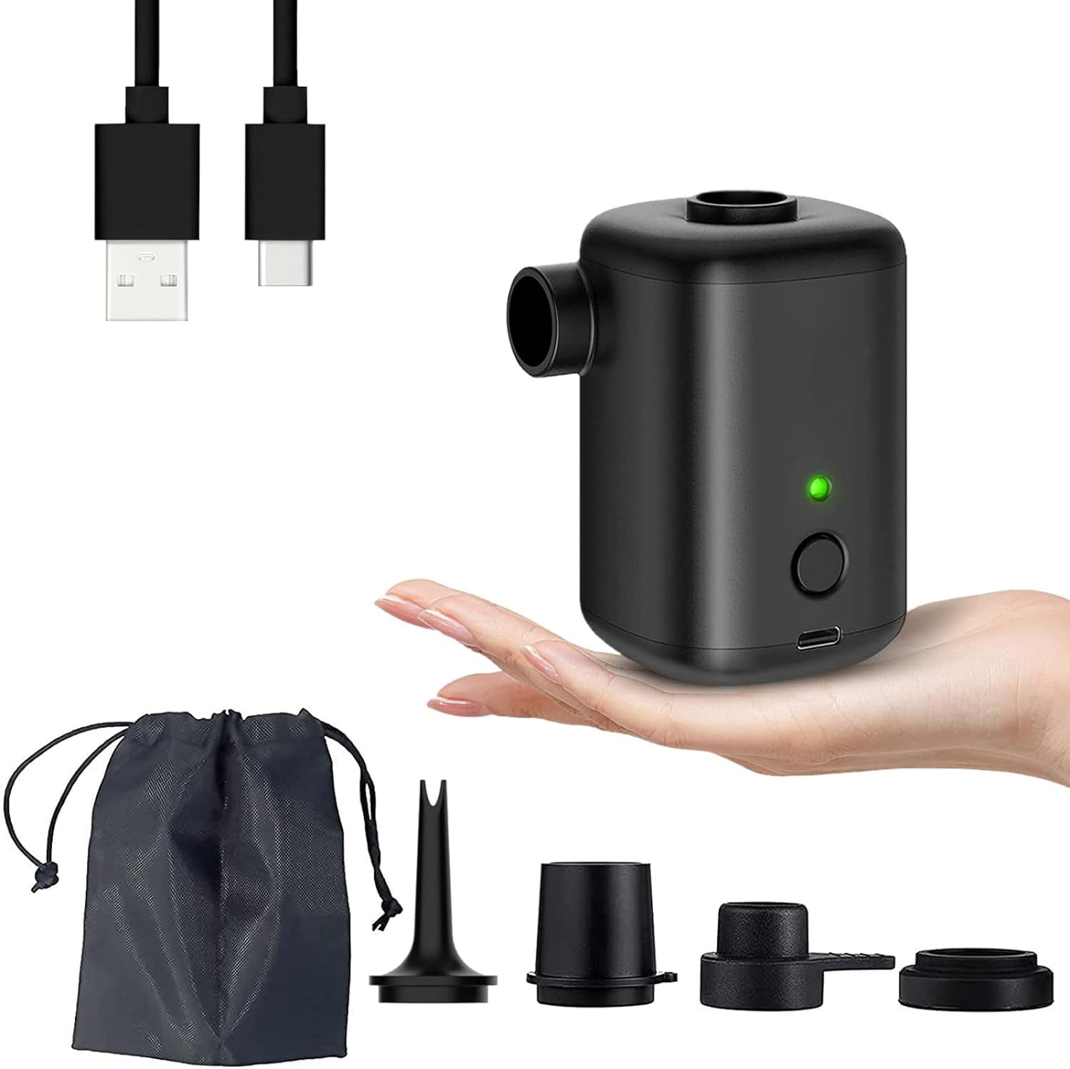Electric Air Pump - Portable Air Pump with 2000mAh Battery, USB ...