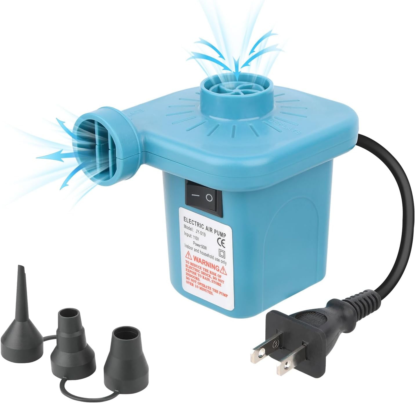 Electric Air Pump, Pump for Inflatables Mattress Couch Pool Floats ...