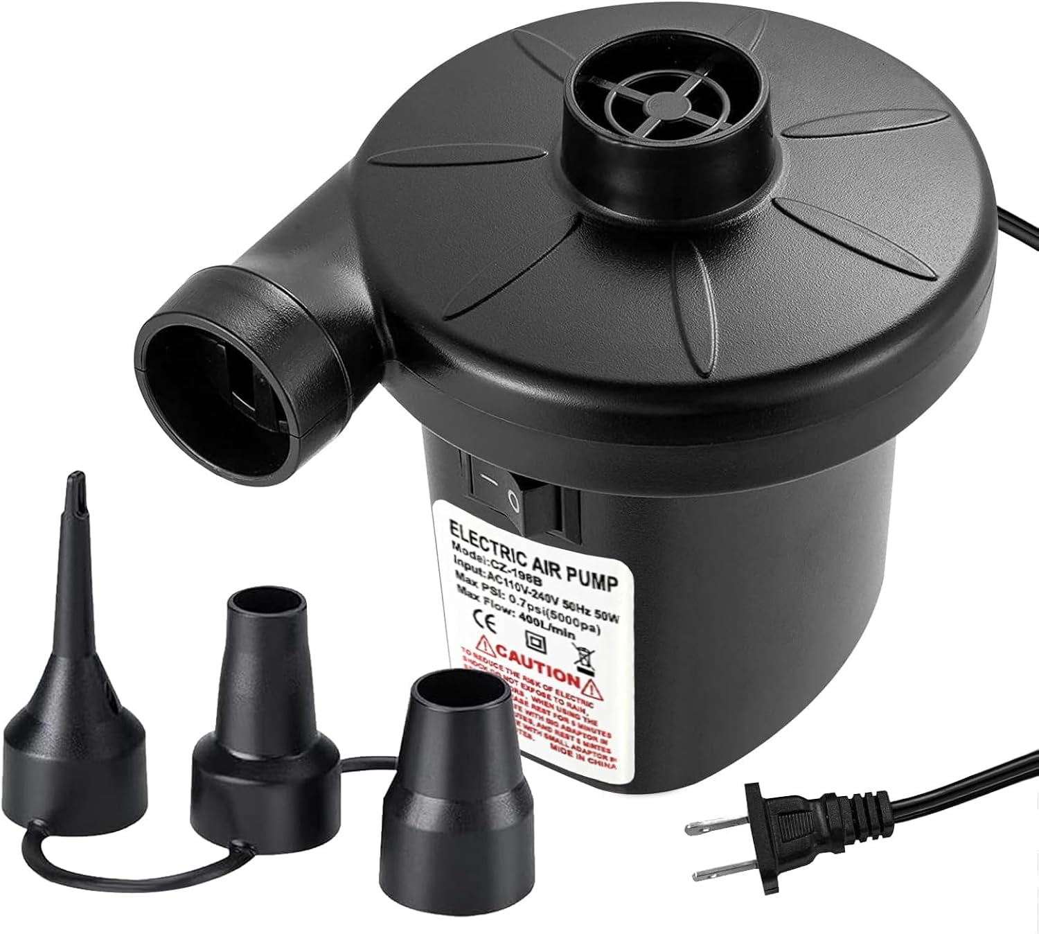 Electric Air Pump Rechargeable Electric Pump, Power Pump With 3 Air ...