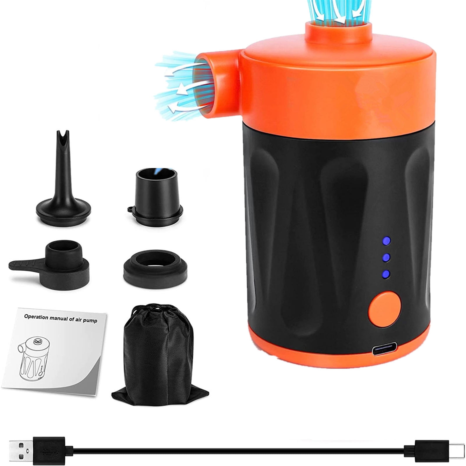 Electric Air Pump Rechargeable for Inflatable: Battery Powered Portable ...
