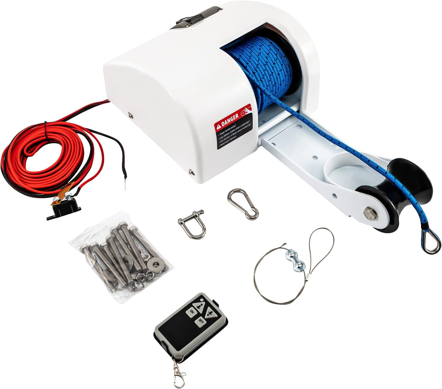 Electric Anchor Winch, 25LBS Marine Electric Windlass with Remote ...