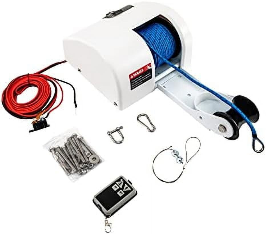 Electric Anchor Winch, 45LBS 12V Boat Anchor Wench, Saltwater Boat Anchor Windlass Kit Heavy ...