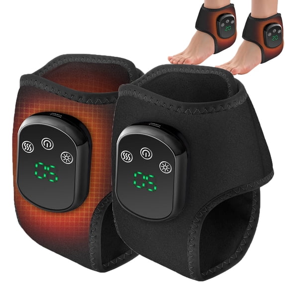 Electric Ankle Massager, Cordless Ankle Massager with 5 Heating Levels ...
